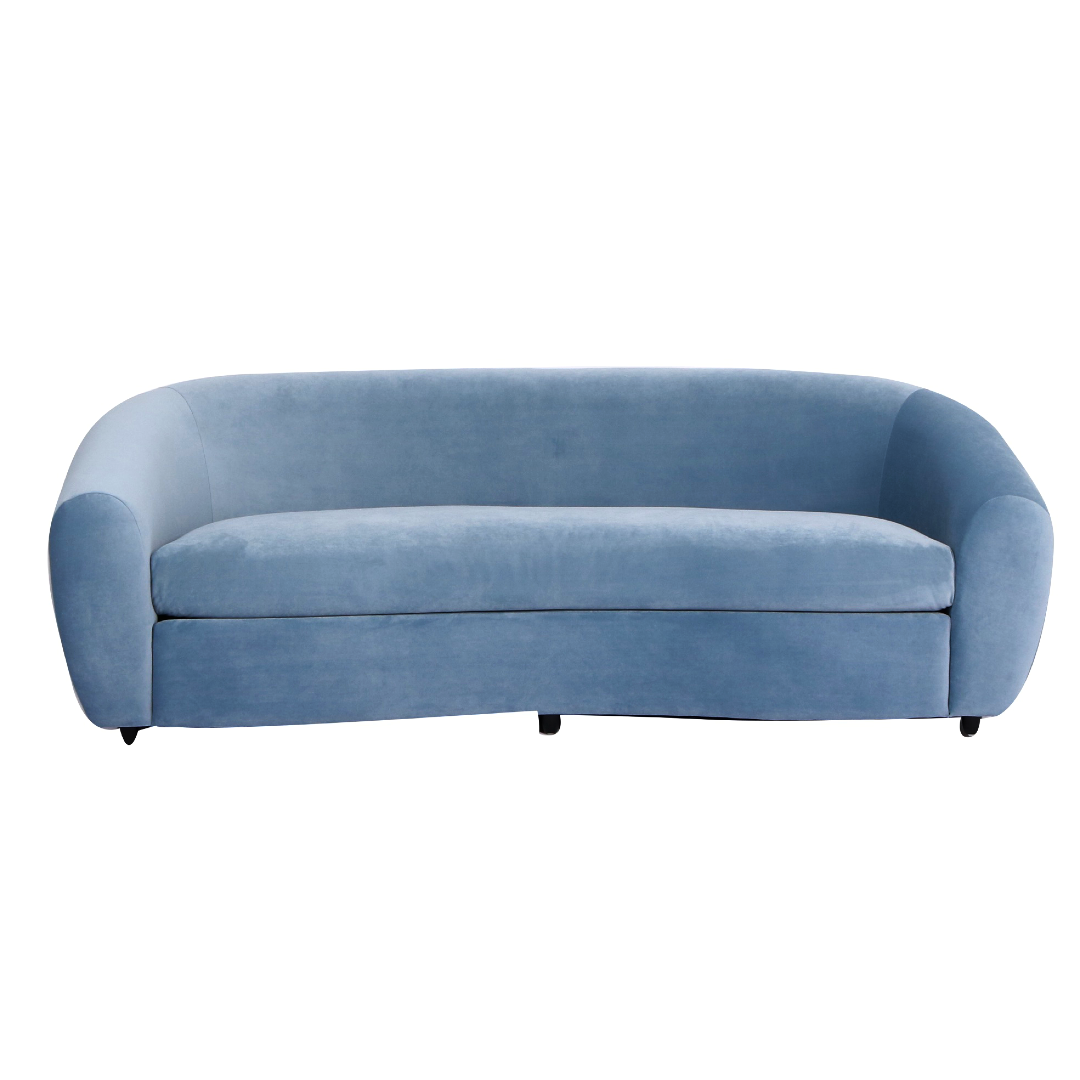 Light Blue Velvet Sofa | Elegant Curved Sofa | dianastore.net – DIANA STORE