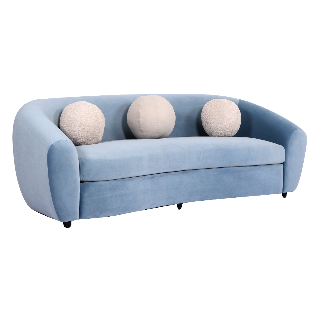 Light Blue Velvet Sofa | Elegant Curved Sofa | dianastore.net – DIANA STORE